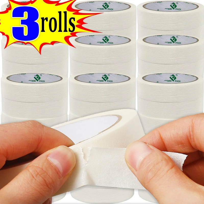 1-3rolls-10-15-20-25mm-20m-Long-Masking-Tape-White-Writable-Art ...