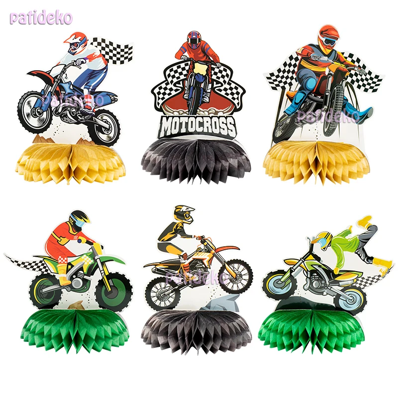 6Pcs-Dirt-Bike-Honeycomb-Centerpieces-Table-Topper-Set-Motorcycle-Racer ...