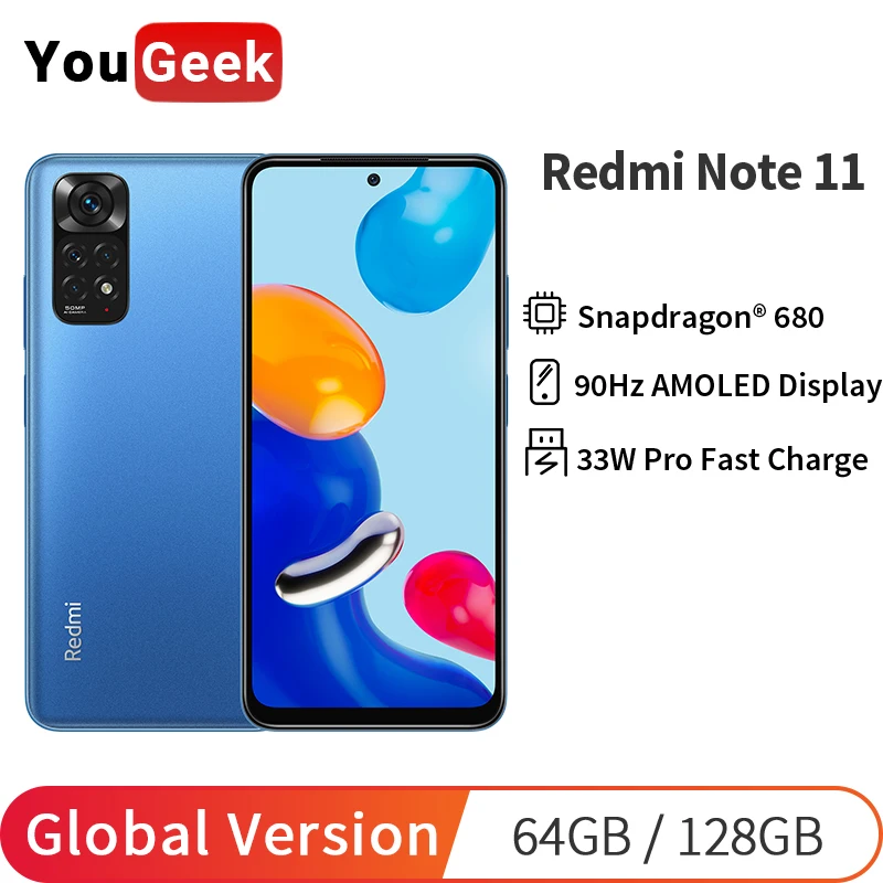 Global Version Xiaomi Redmi Note 11 64GB/128GB Smartphone Snapdragon ...