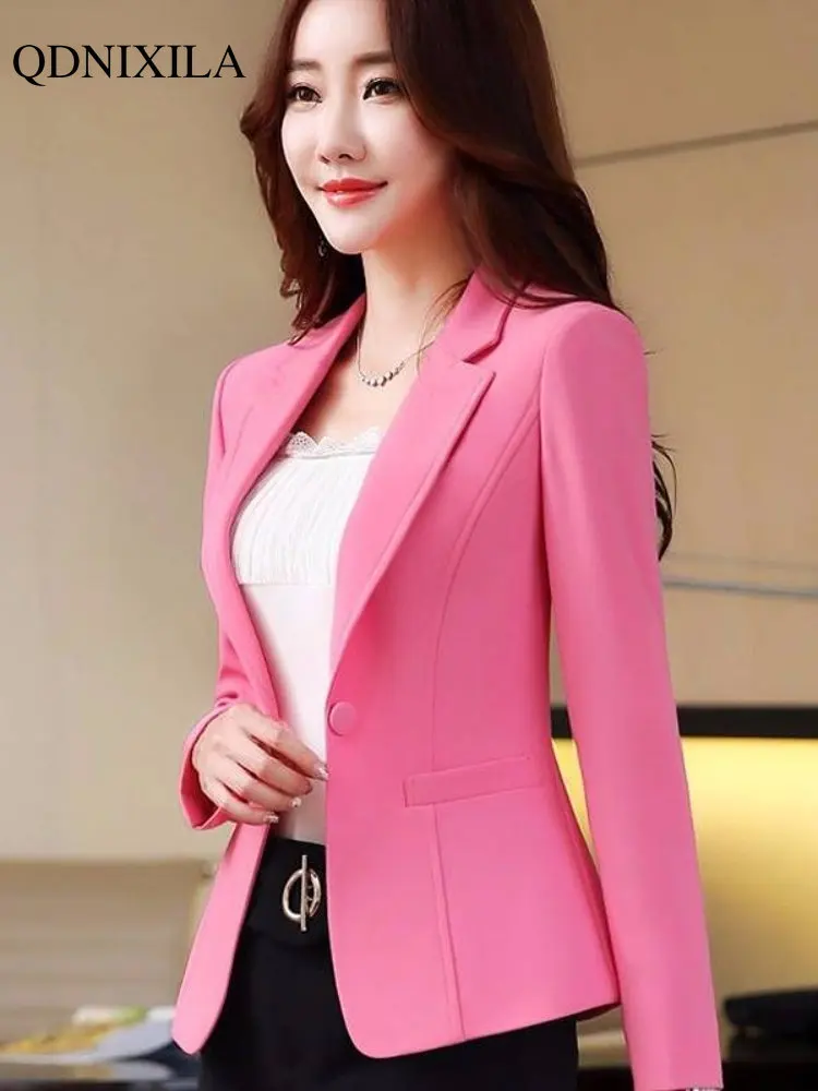 여성용 시크하고 우아한 블레이저 캐주얼 슬림 한국 여성 재킷 여성 정장 패션 코트 아우터 2023 봄 여름 신상