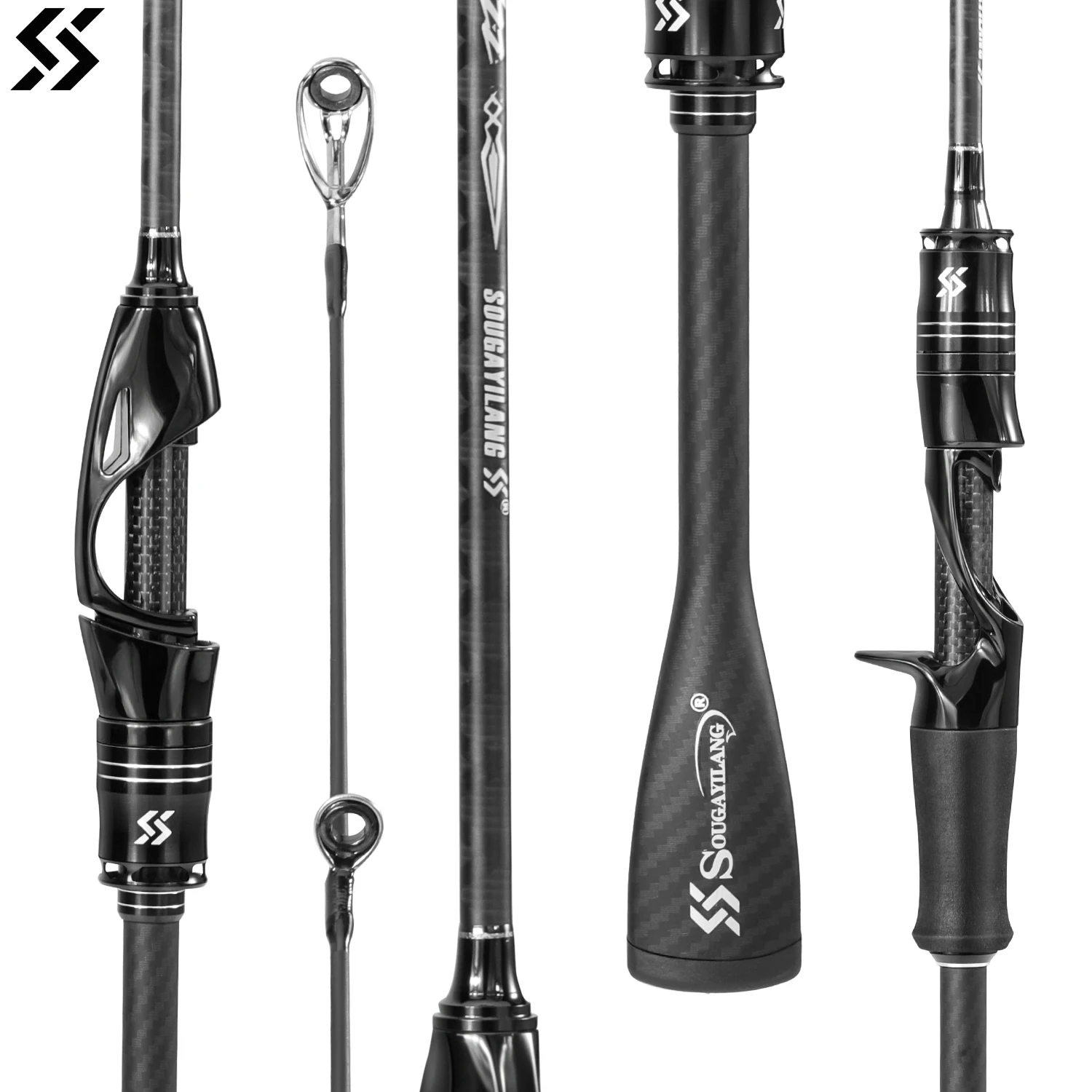 Sougayilang Full Carbon Fishing Rod Solid Sensitive Tip Integrated Non ...