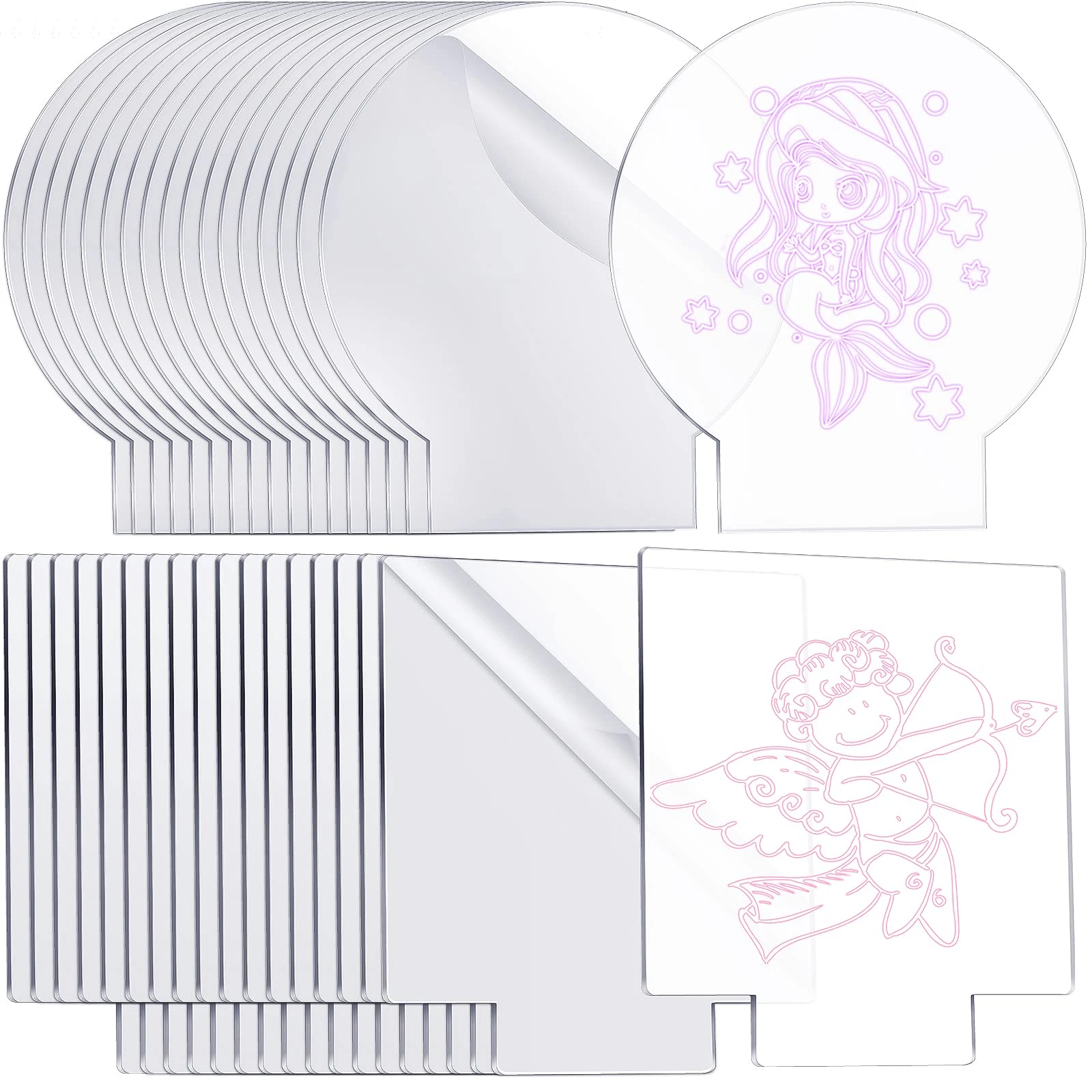 5/10/20PCS Acrylic Blanks for Light Base Cast Clear Acrylic Sheet ...