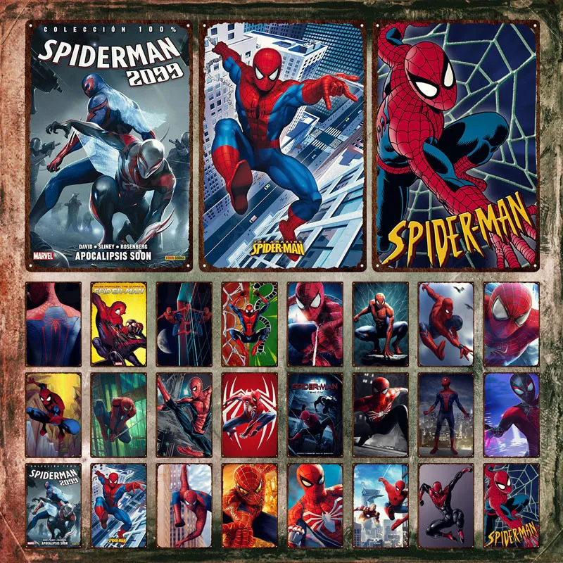 Marvel-Spider-Man-Metal-Sign-American-Superhero-Movies-Vintage-Plaque ...