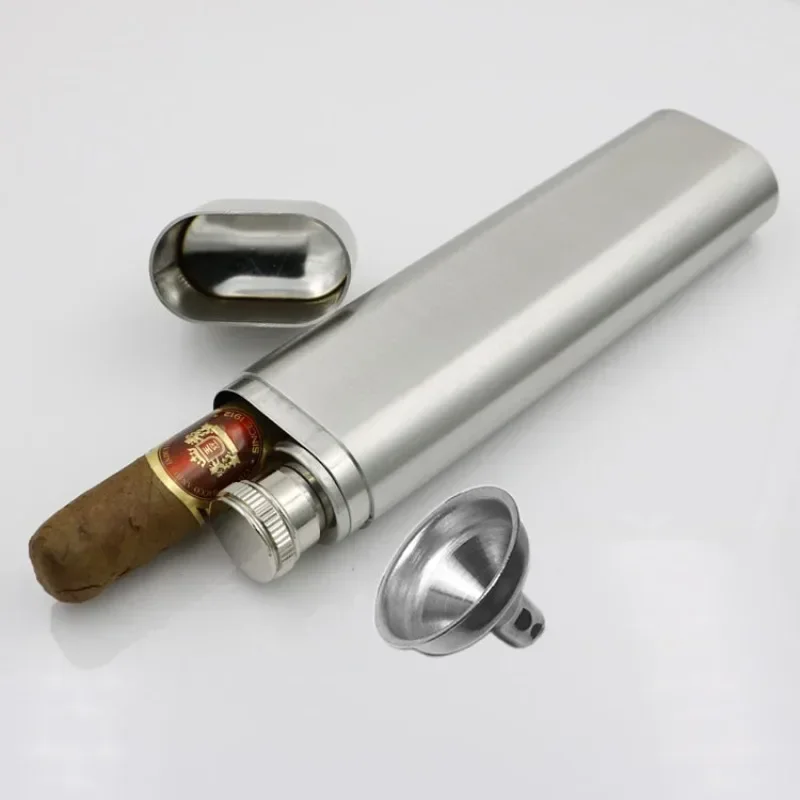 Portable-Stainless-Steel-Cigar-Case-Storage-Tube-Travel-Pocket-Metal ...