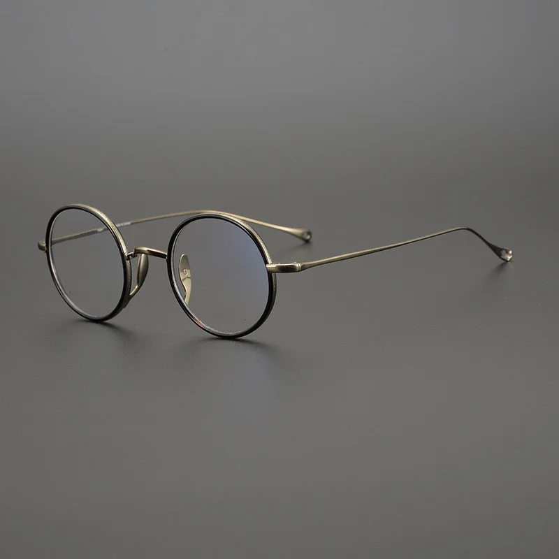 Japanese-Handmade-Small-Round-Titanium-Glasses-Frame-Men-Retro ...