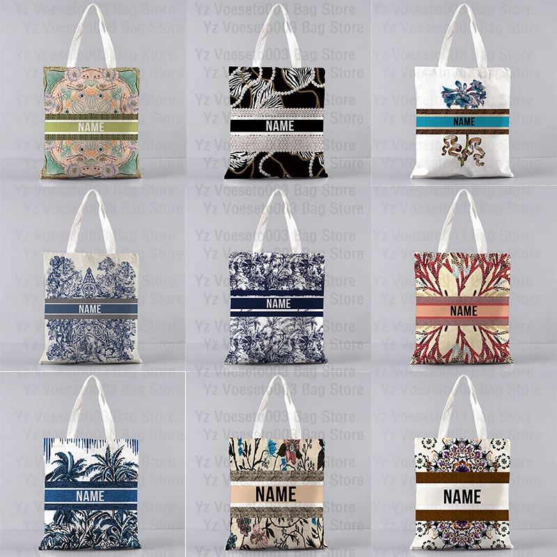 Personalized-Custom-Name-Motto-Text-Bag-Women-s-Canvas-Tote-Shopping ...