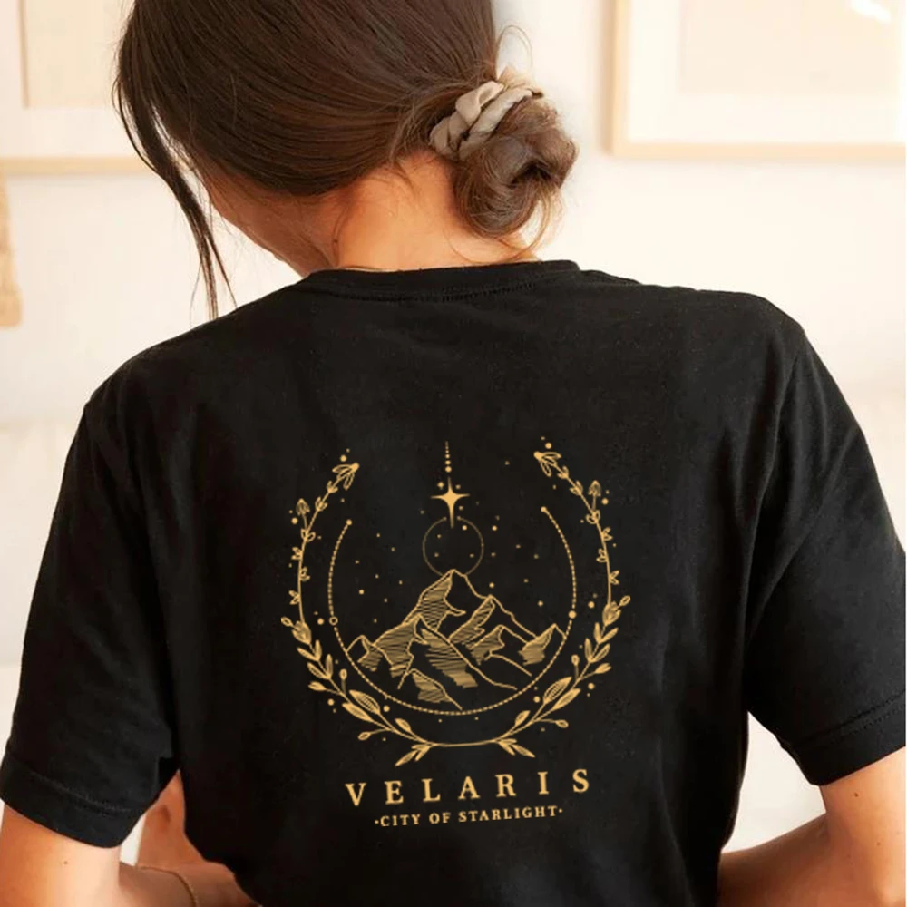 SJM Two Side Velaris T shirt Feyre's Tattoo ACOTAR Bookish Shirts Men ...