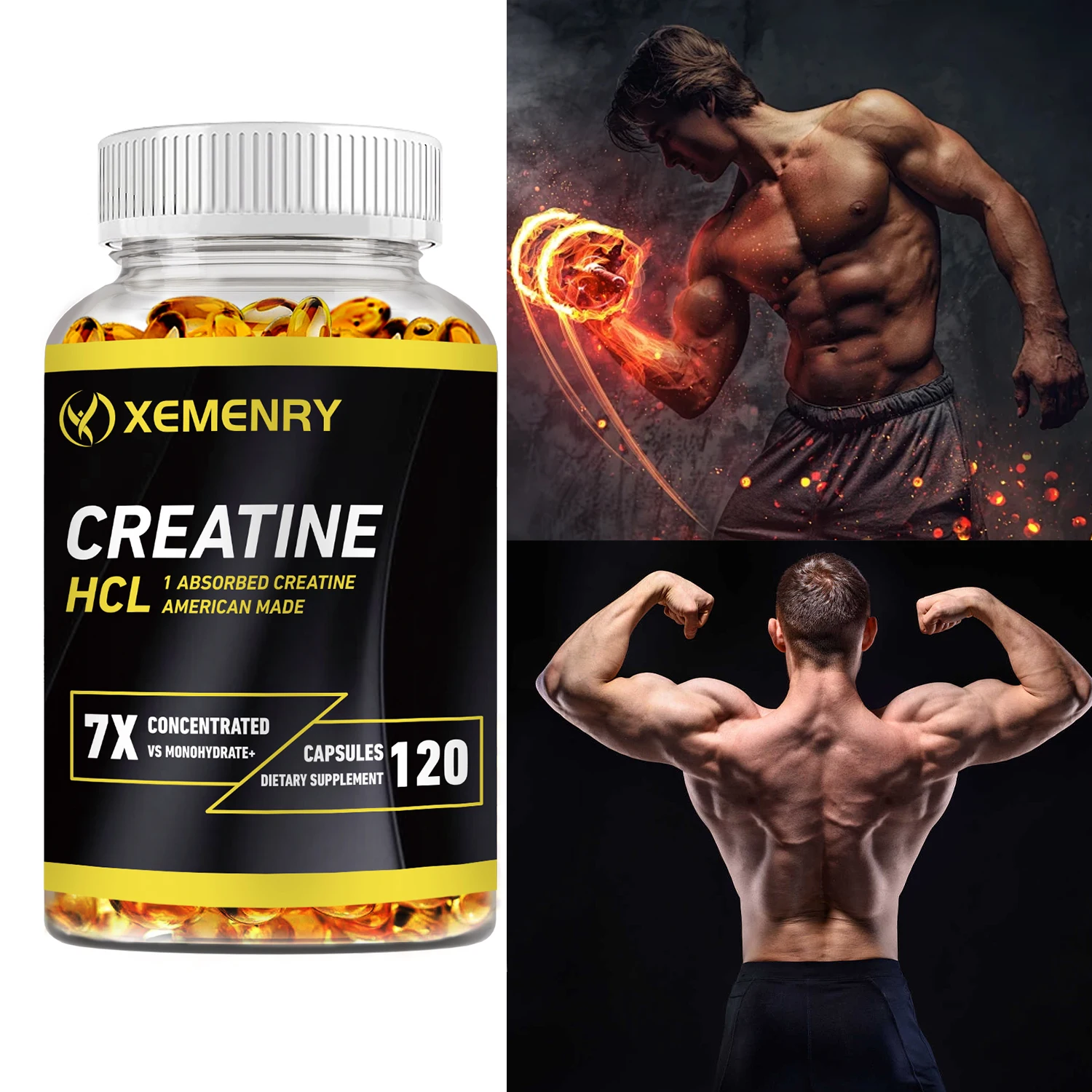 Creatine HCl - Boosts Energy Endurance and Muscle Mass ,Improved ...