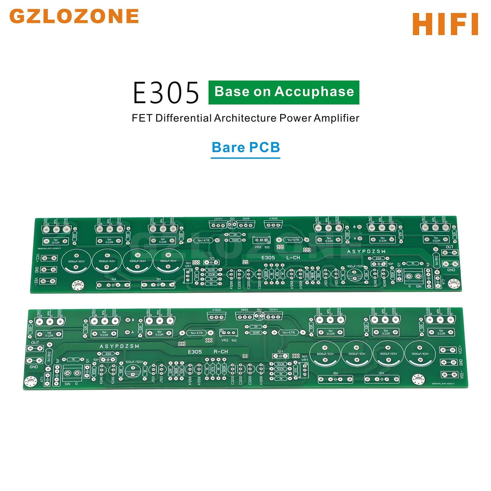 2CH HIFI E305 FET Differential Architecture Power Amplifier Bare PCB Base On Accuphase E-305 Circuit