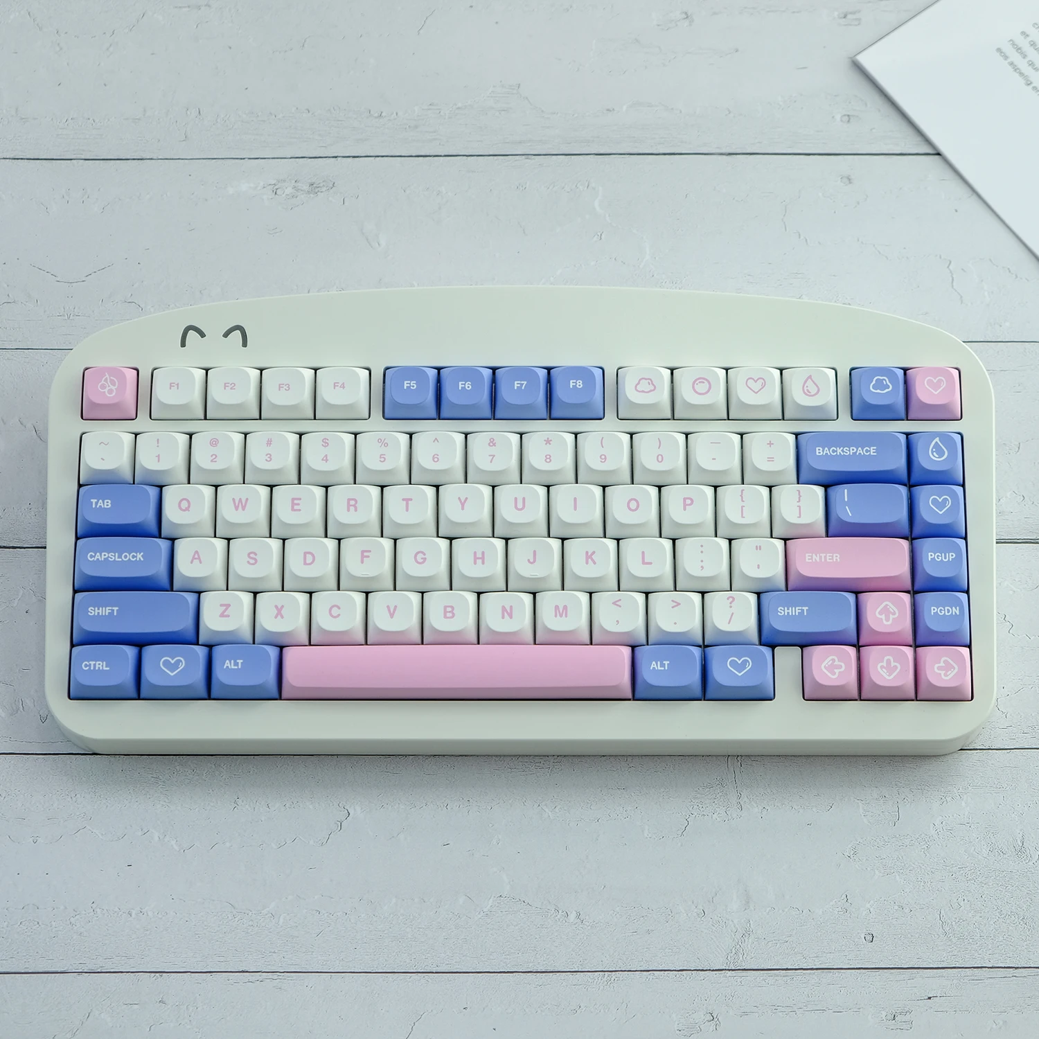 141 Keys Milk Bubble Keycaps Ma Profile Blue Pink Keycap Pbt Dye ...
