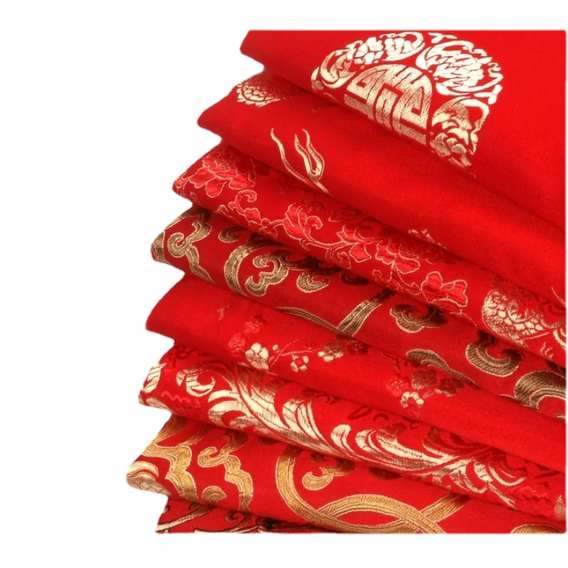 Width 75cm Chinese Red Tang Suit Cheongsam Sheet Cloth Silk Like Damask ...