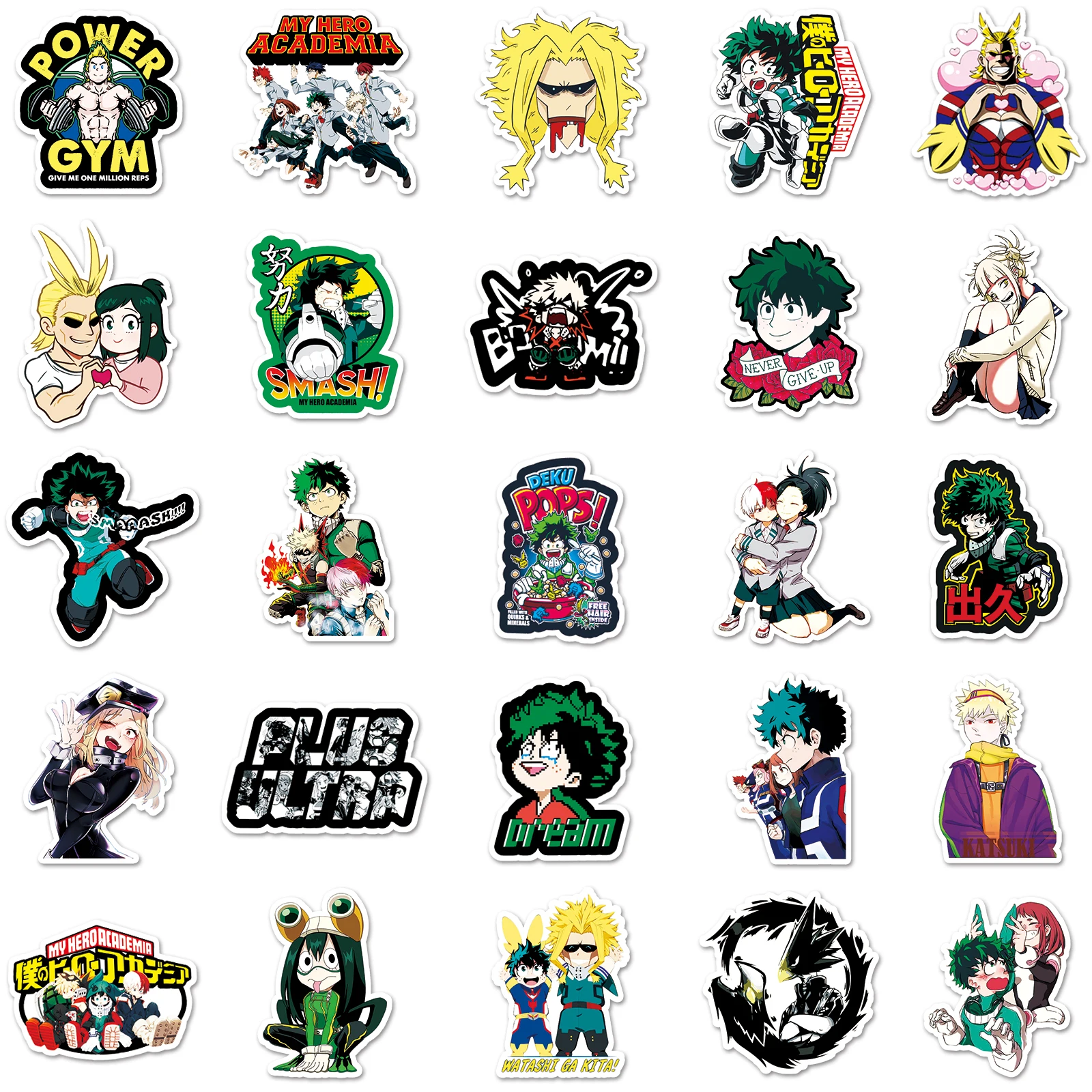 50 Piece My Hero Academy Stickers Waterproof DIY For Phones Laptop Car Sticker Creative Home ...