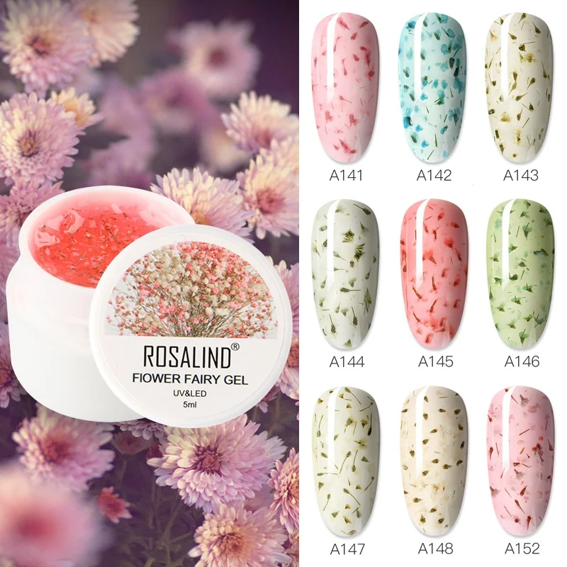 ROSALIND-Flower-Gel-Nail-Polish-Flower-Fairy-DIY-Dried-Natural-Semi ...