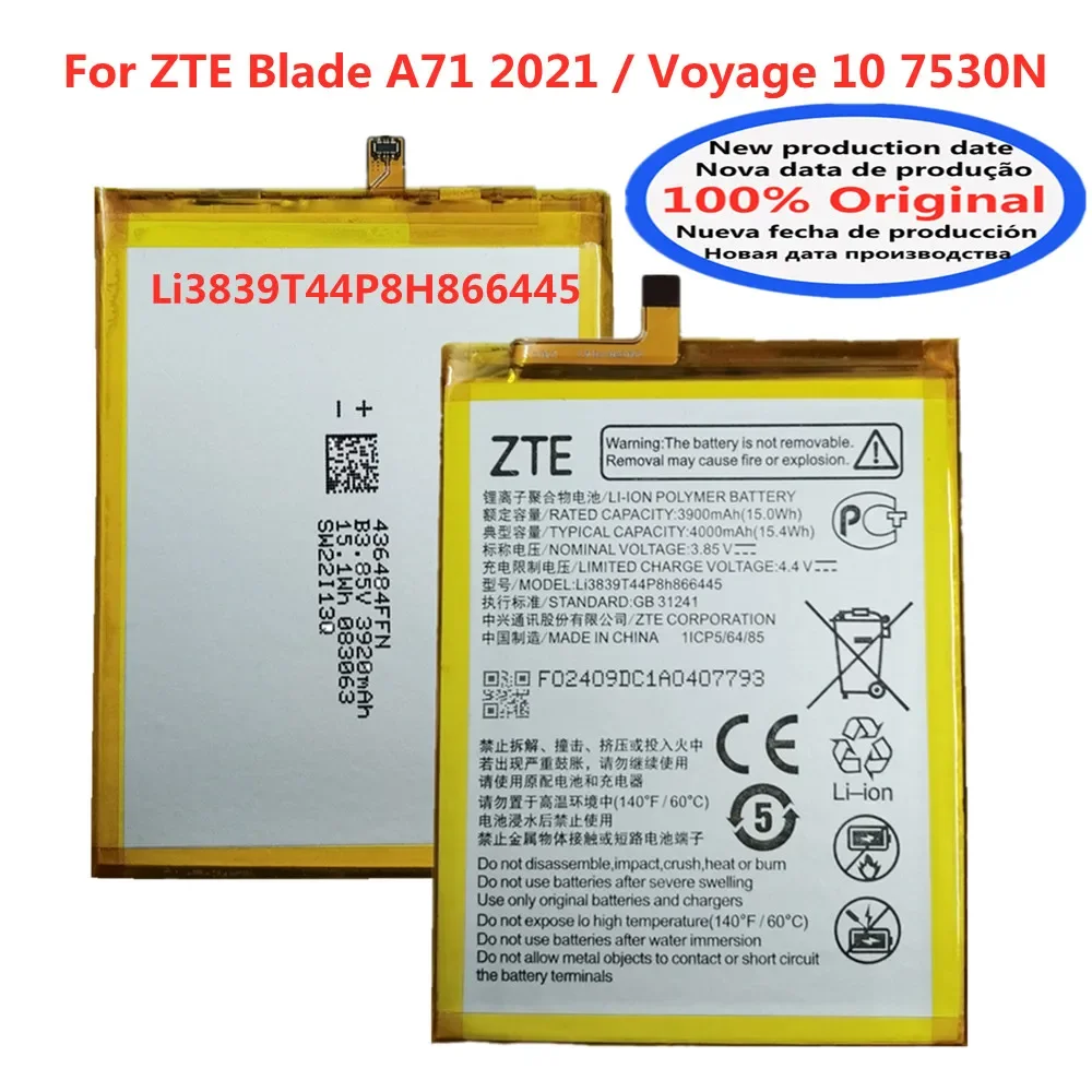 Li3839T44P8h866445 Original Phone Battery For ZTE Blade A71 2021 ...