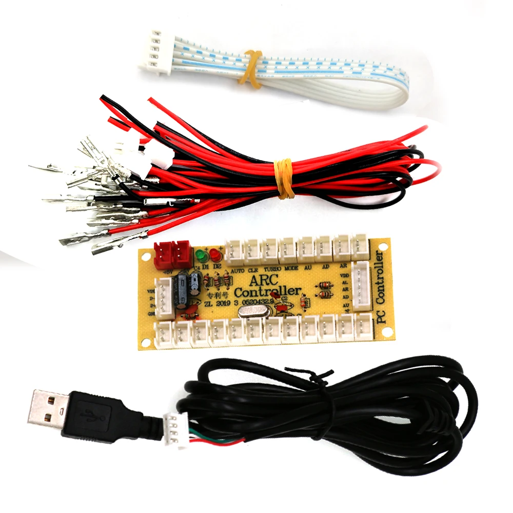 Arc Usb Arcade Game Controller For Pc Raspberry Pi Zero Delay Joystick Button Board Cable Sanwa ...