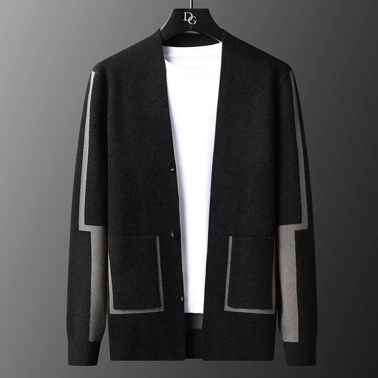 Color-block-men-s-cardigan-new-for-autumn-and-winter-warm-stretchable ...