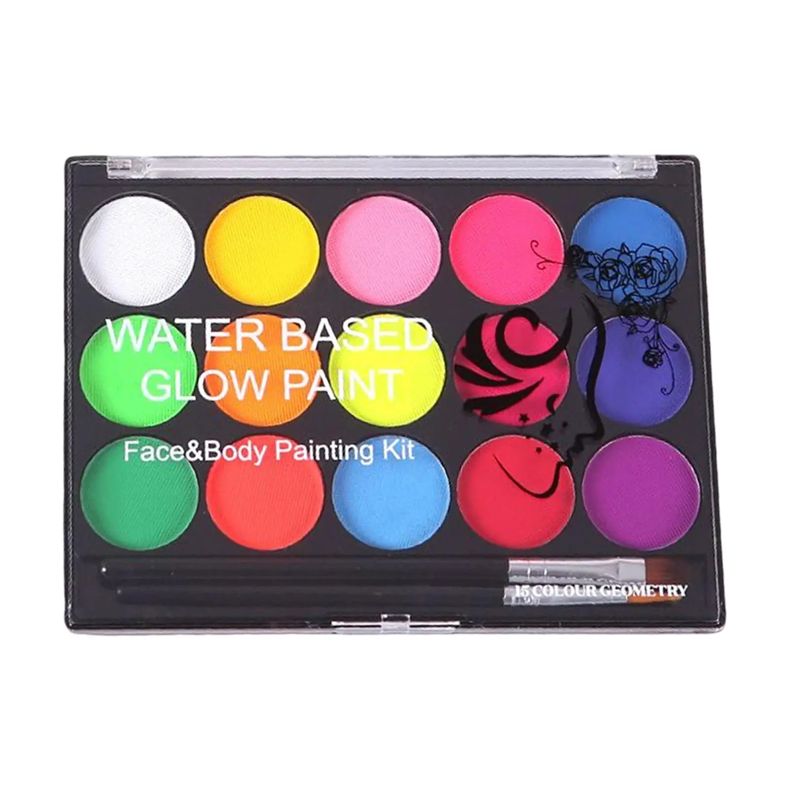Water-based-Facepaint-Pigment-Makeup-Painting-Kit-Luminous-15-Colors ...