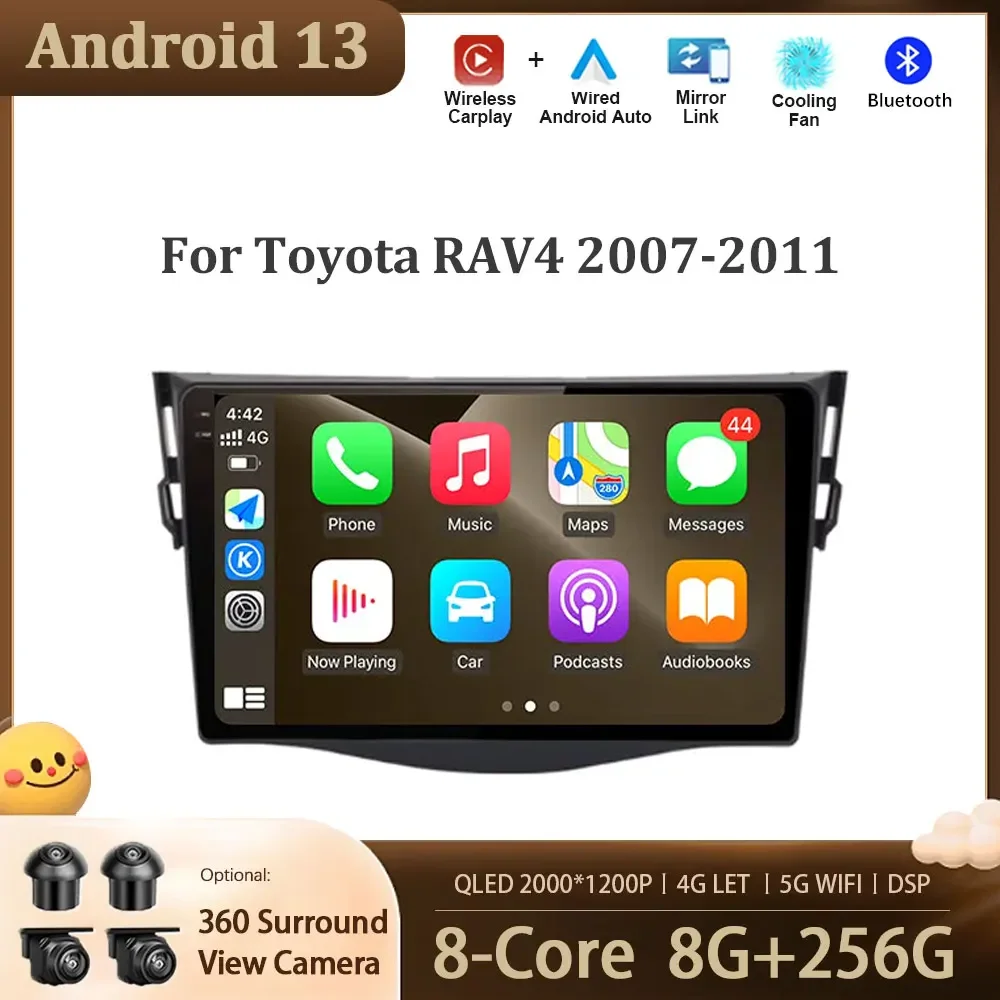 Android-13-For-Toyota-RAV4-2007-2011-Auto-Radio-Car-Multimedia-Player ...