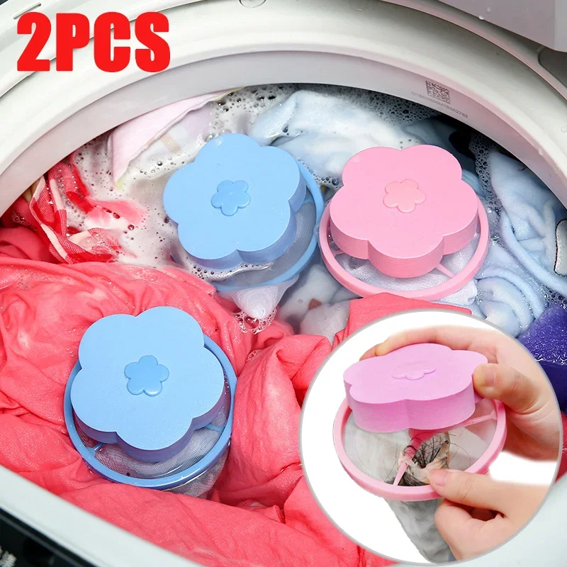 1-2PCS-Reusable-Filter-Floating-Lint-Filter-Washing-Machine-Hair ...