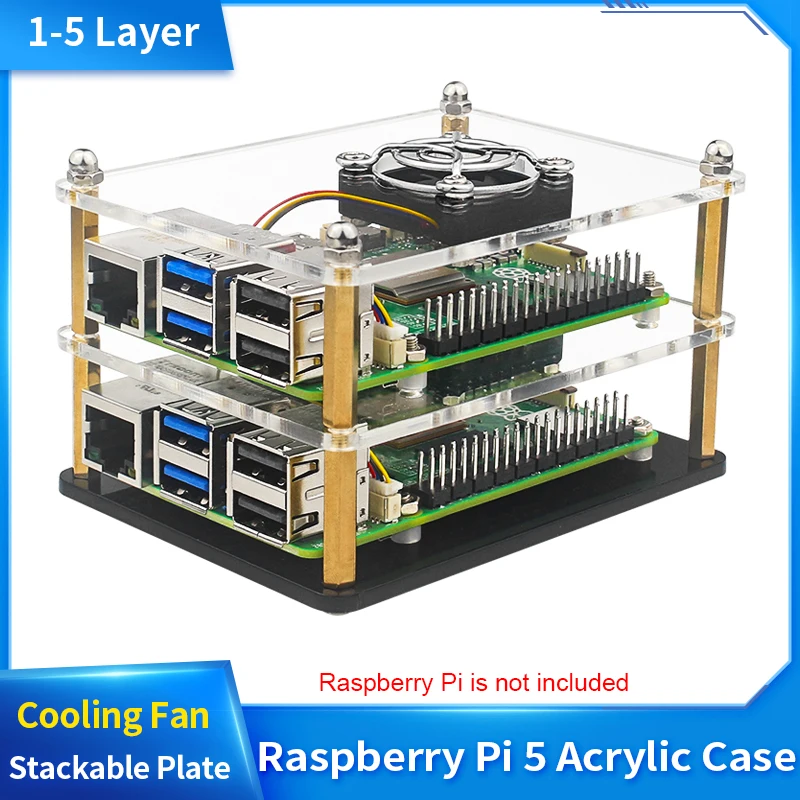 Acrylic Layered Transparent Enclosure with Cooling Fan for Single Board ...