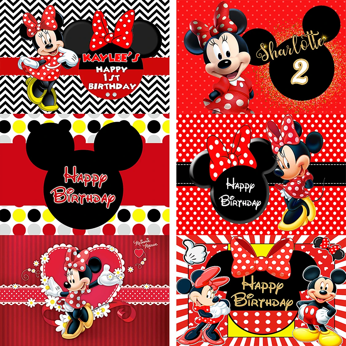 Fondo De Minnie Mouse Rojo Y Negro