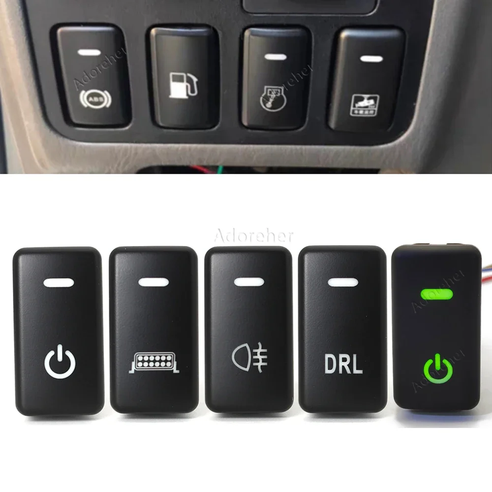 LED DRL Light Bar Speaker Horn Power On Off Button Switch for Toyota ...