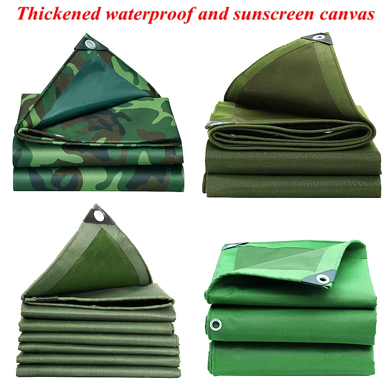450-500-650-GSM-Thickened-Canvas-PVC-Coated-Tarpaulin-Outdoors-Rain-And ...