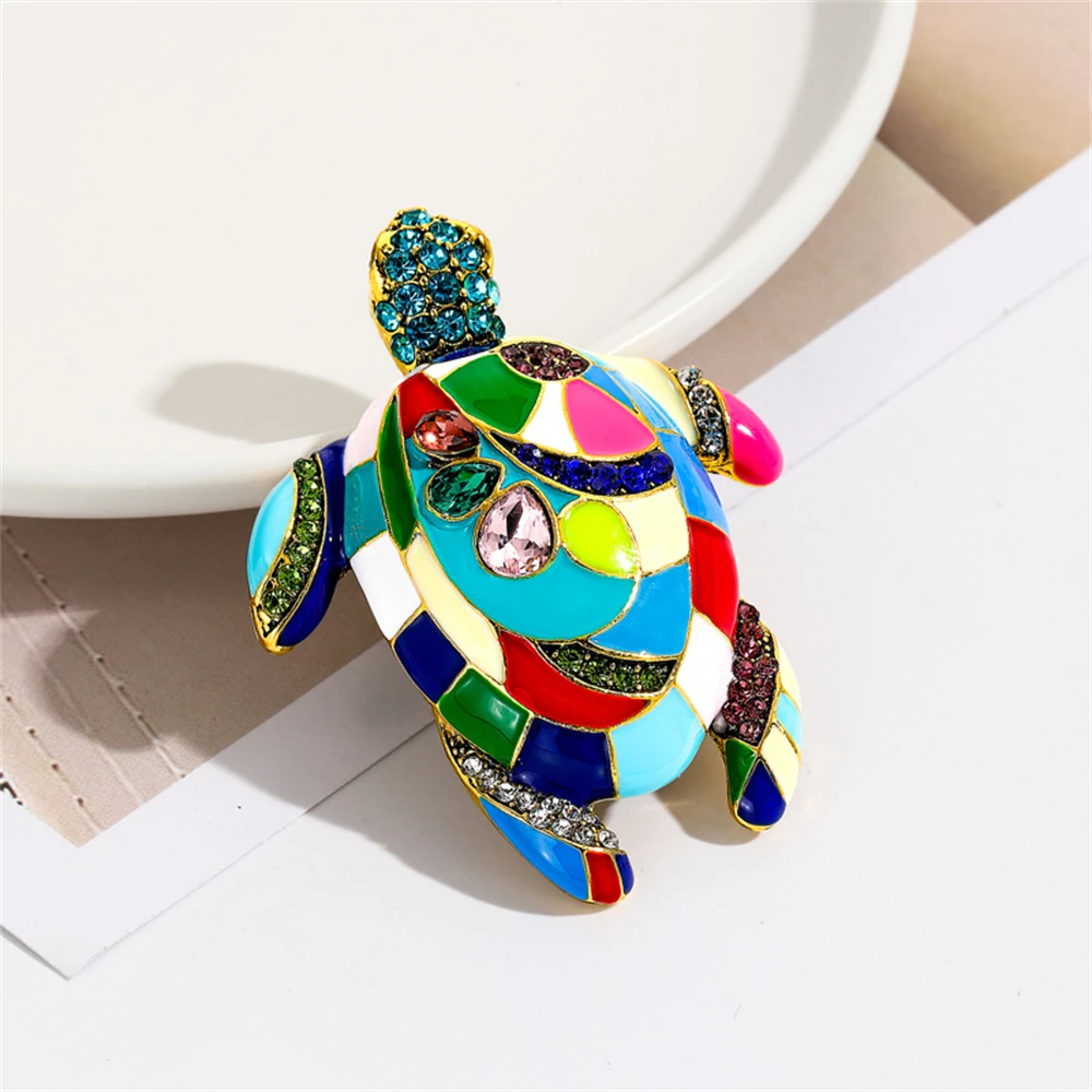Fashion-Classic-Colorful-Enamel-Turtle-Brooches-Luxury-Design-Inlaid ...
