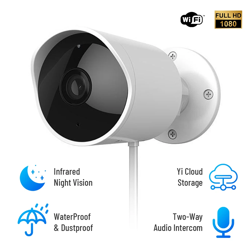 Hd 1080p Outdoor Surveillance Ip Camera Wifi Smart Home Waterproof ...