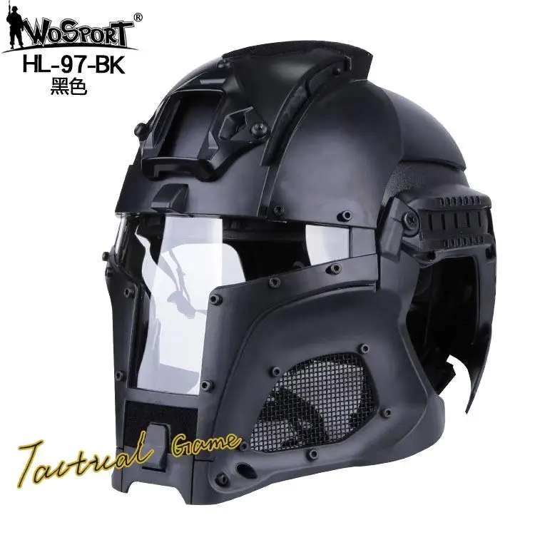 WoSporT Tactical Airsoft Full Head Helmet with Face Mask Medieval Style ...