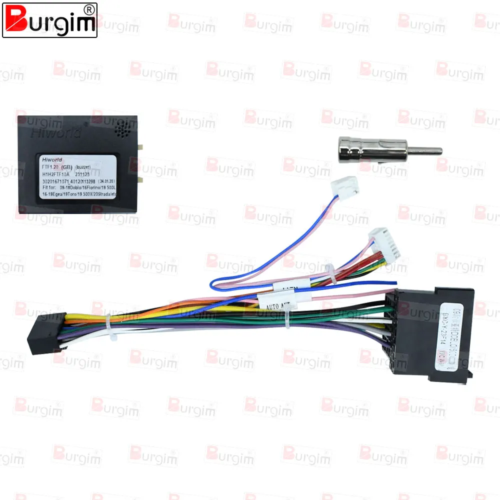 16PIN Android Radio Power Cord Cable Leads For Fiat Bravo Ritmo 198 ...