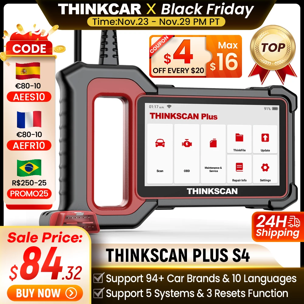 THINKCAR-ThinkScan-Plus-S4-S5-S6-OBD2-esc-ner-herramienta-de-diagn ...