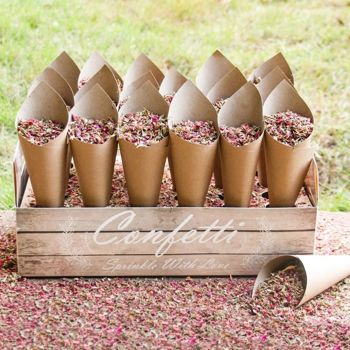 Wedding-Kraft-Paper-Tray-Confetti-Cone-Stand-Box-Tray-For-Wedding ...
