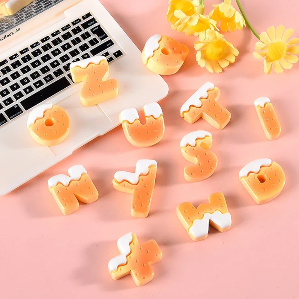 10PCS-Cream-Letter-Biscuits-Series-Resin-Flat-Back-Cabochons-For ...