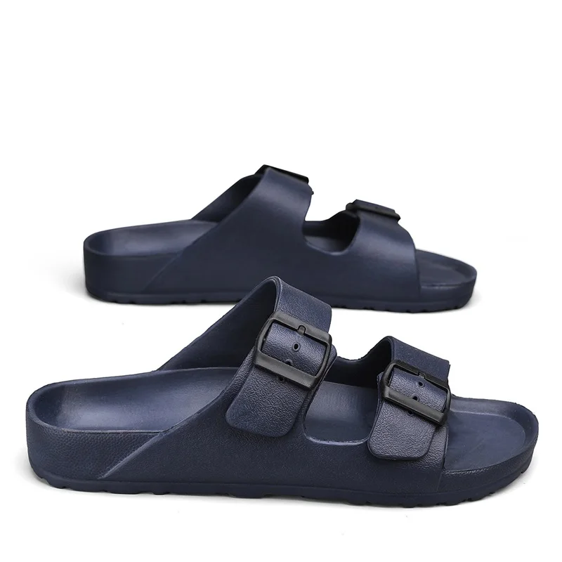 Ultra Light Slippers With Double Buckle Men Women Slides EVA Material ...
