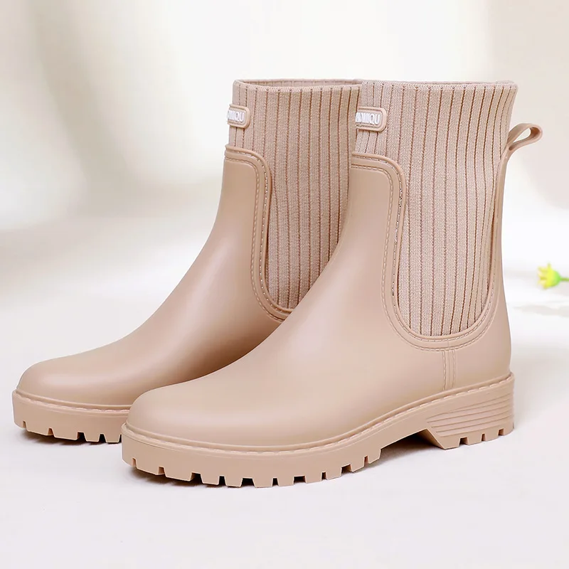 Designer-Rain-Boots-Women-s-Waterproof-Shoes-Rainy-Ladies-Pink-Fur ...