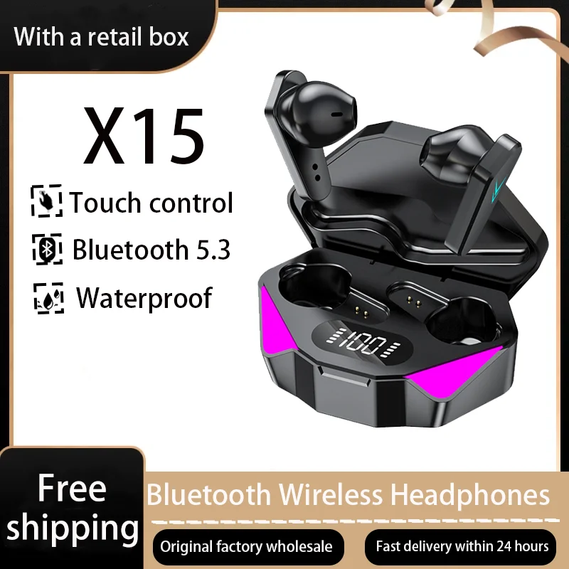 X15 TWS Fones De Ouvido Bluetooth, Fones De Ouvido Sem Fio Gamer, Fones De Baixa Latência ...