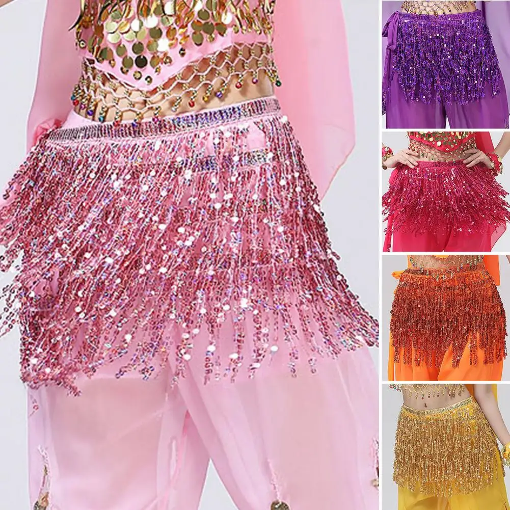 Belly Dancer Skirt Shining Mini Skirt Short Belly Dance Fringed Shiny ...