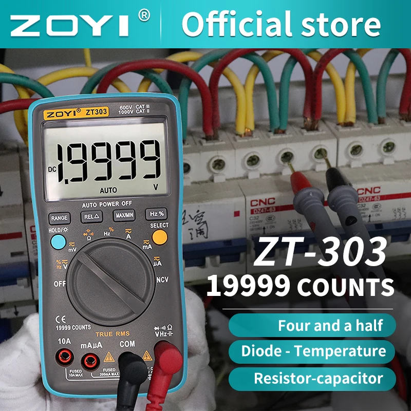 ZOYI ZT302 ZT303 Digital Multimeter 8000 19999 Counts True RMS ...