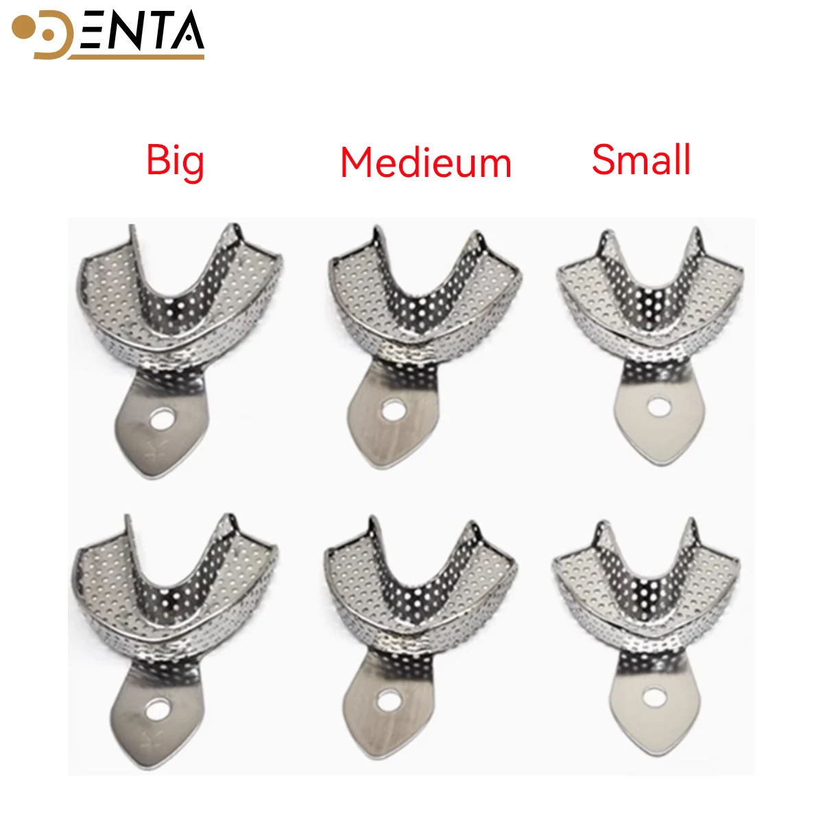 DENTA tray 6 pcs/set Dental Stainless Steel SUS Impression Tray with ...