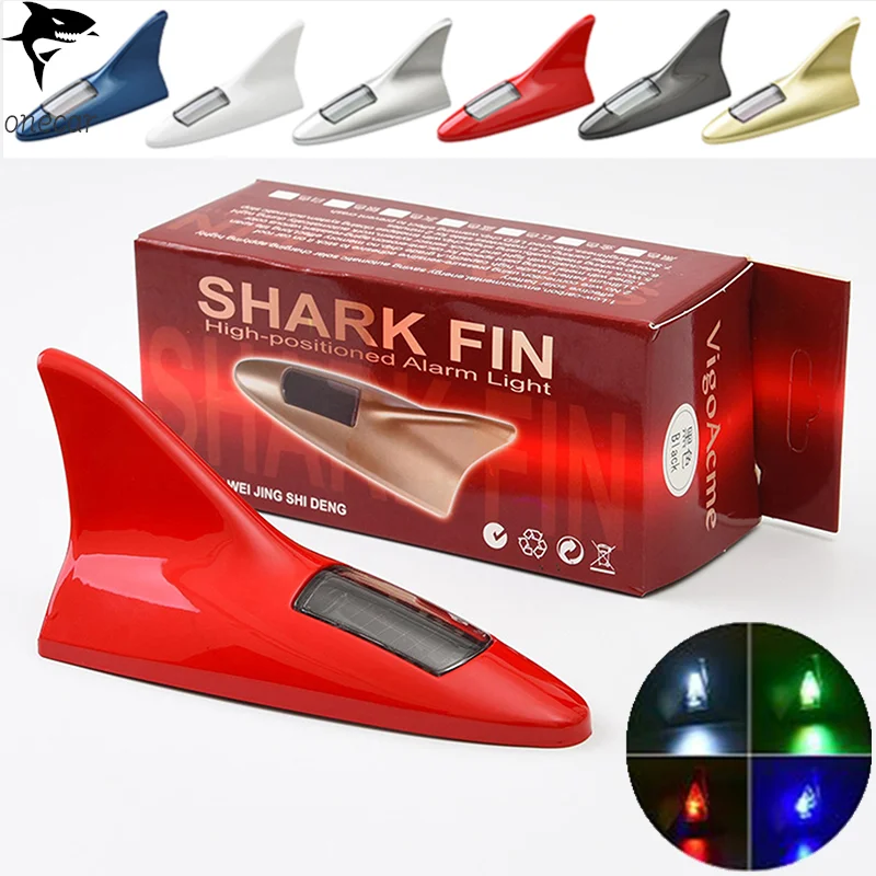 Universal-LED-Light-Car-Shark-Fin-Antenna-Roof-Tail-Modification-Light ...
