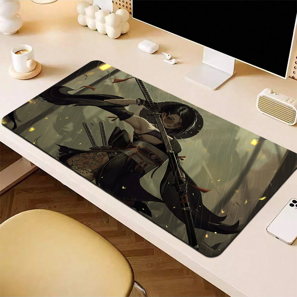 Large-Mouse-Pad-Gamer-Samurai-Anime-Girl-Mousepad-Non-Slip-Gaming-Mouse ...