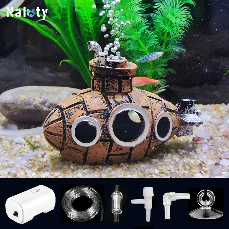 Creative-Bubble-Submarine-Fish-Tank-Oxygen-Pump-Kit-with-Silent-Air ...