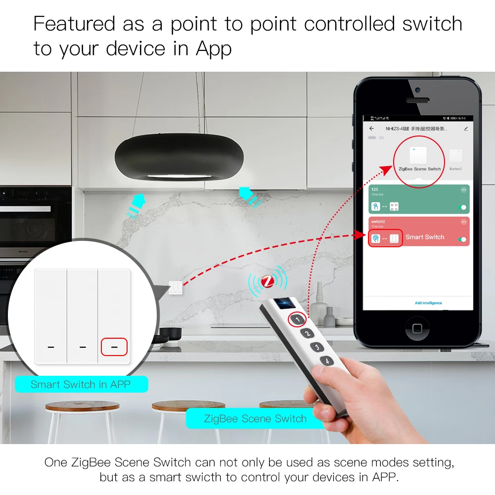 Tuya ZigBee Smart Wireless Scene Switch Remote Portable Home Automation ...