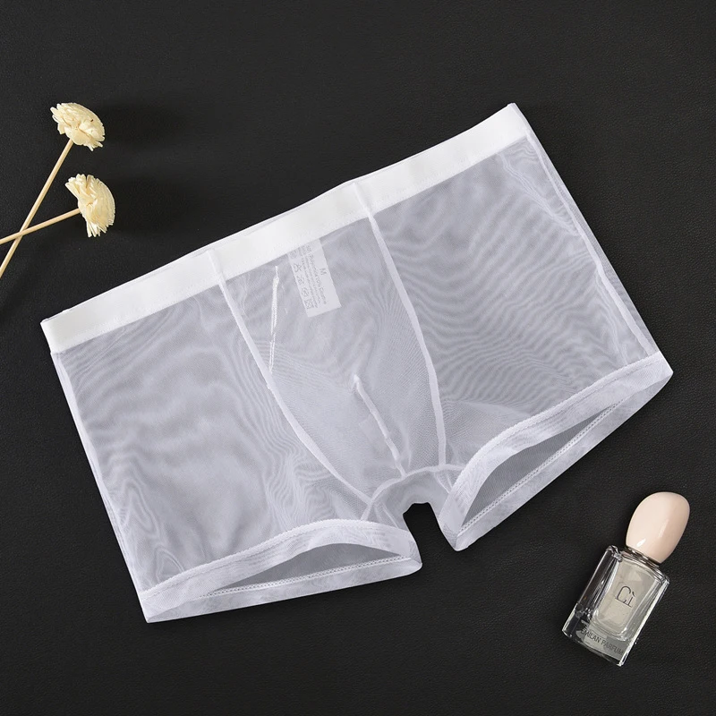 Boxer-shorty,Boxer transparent ultra-mince pour homme,sous-vêtement ...