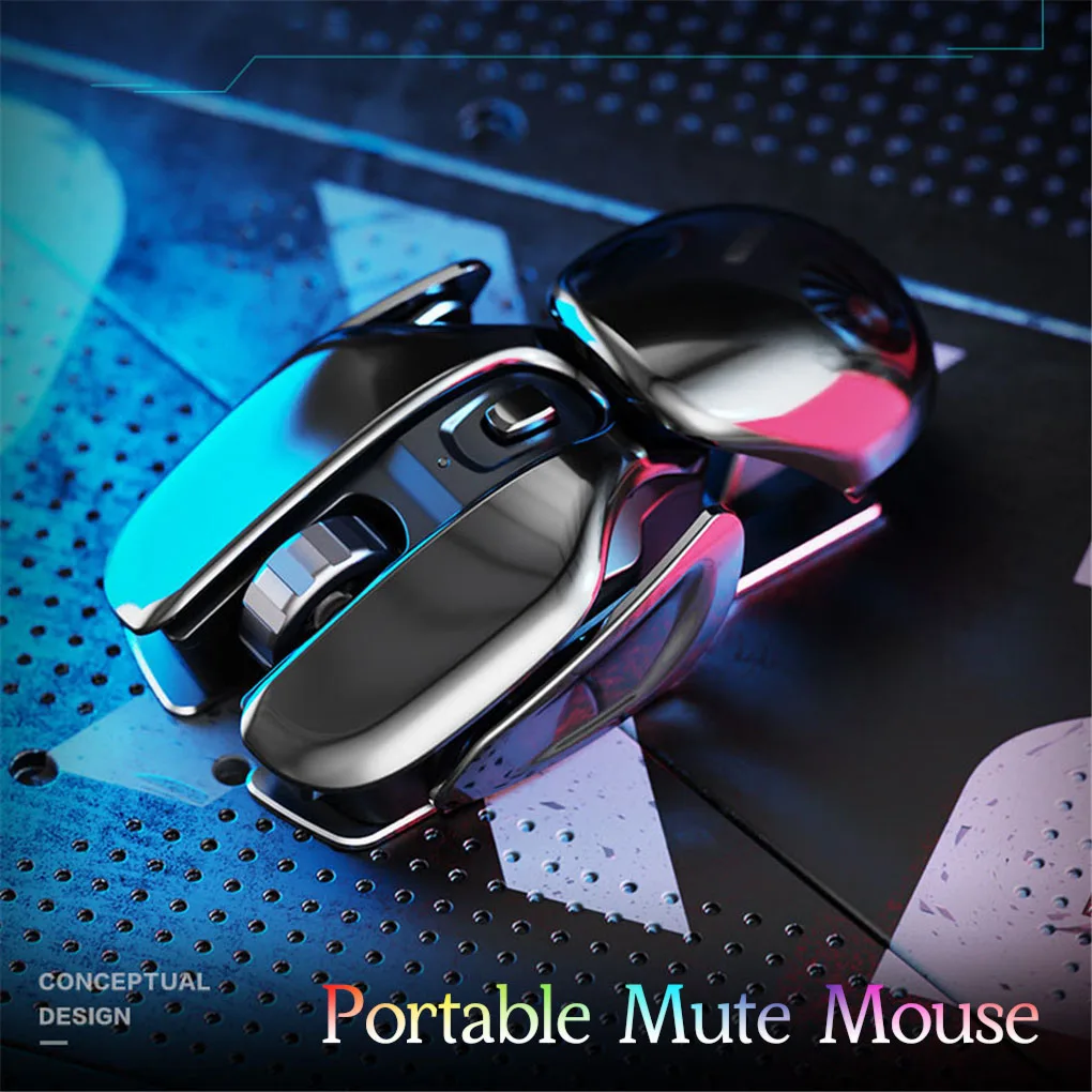PX2-Metal-2-4G-Rechargeable-Wireless-Mute-1600DPI-Mouse-6-Buttons-for ...