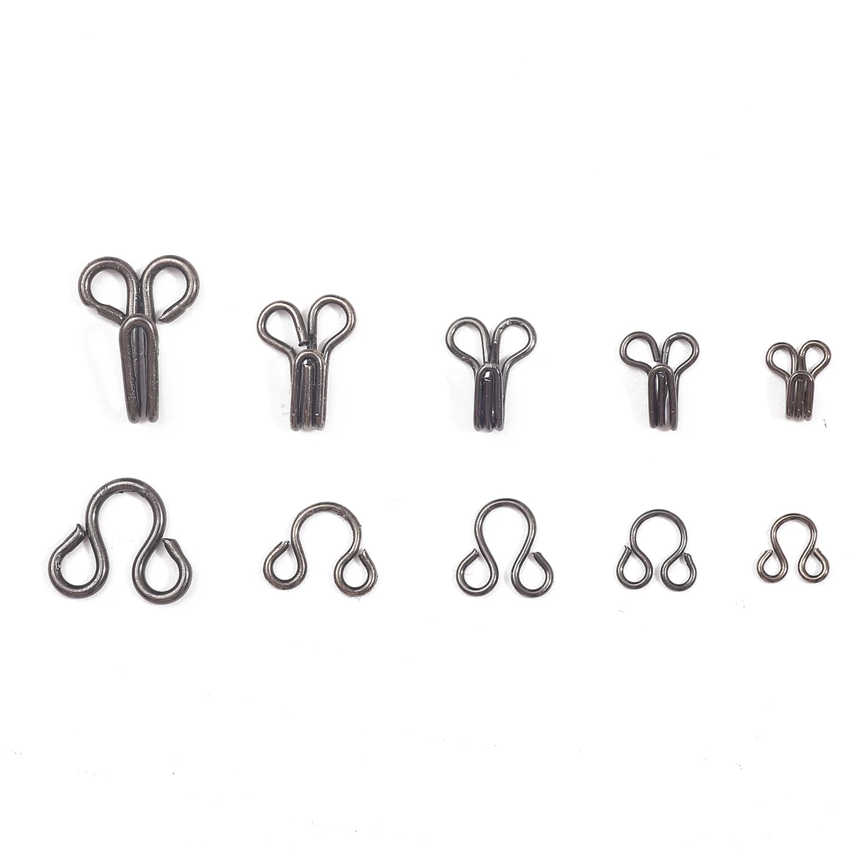 24Sets GunMetal/Rhodium Concealed Mental Hooks and Eyes Closure Sewing ...