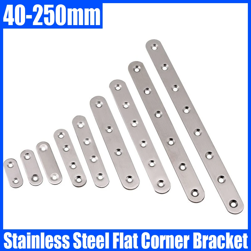 2PC-Stainless-Steel-Corner-Bracket-Straight-Flat-Bracket-Thickened-One ...