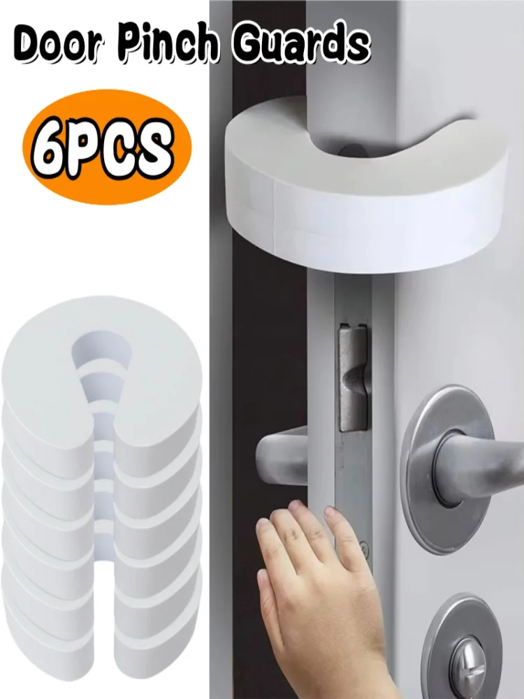 6Pcs Doors Pinch Guards Baby Proofing Door Slam Stopper Extra Soft Foam ...
