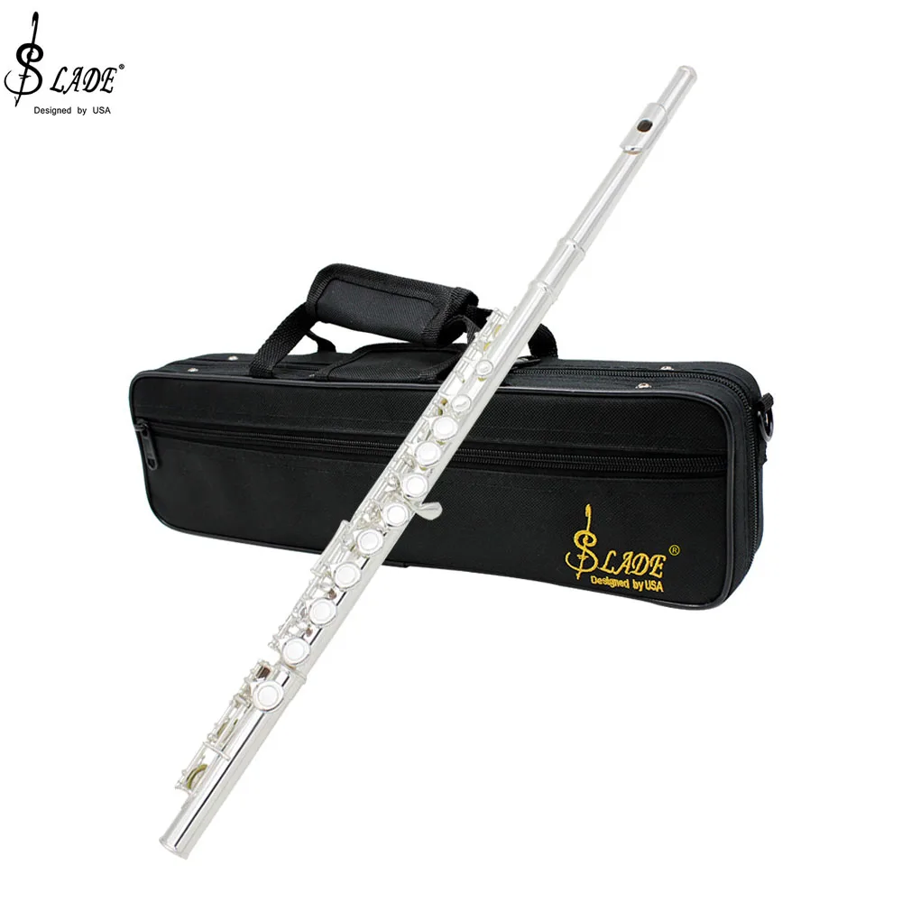 SLADE-16-Closed-Open-Holes-C-Key-Flute-Professional-Silver-Plated ...